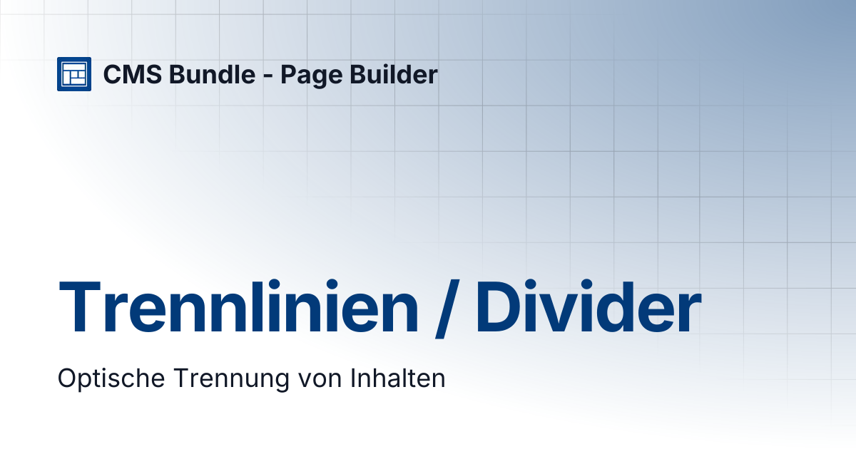 Trennlinien / Divider | CMS Bundle - Erlebniswelten