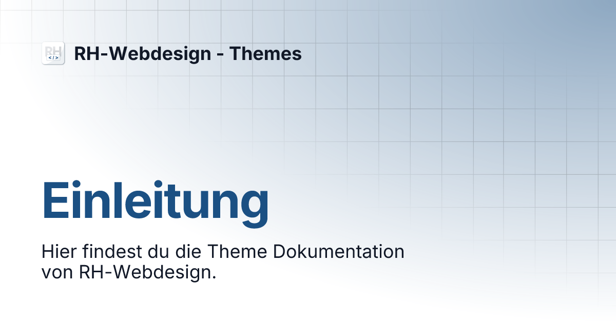Einleitung | RH-Webdesign - Themes